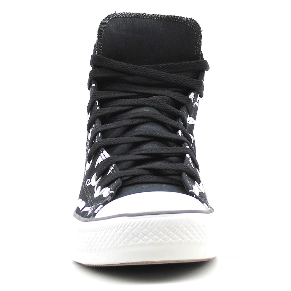 Tênis All Star Print Mustaches Hi Preto - galleryrock
